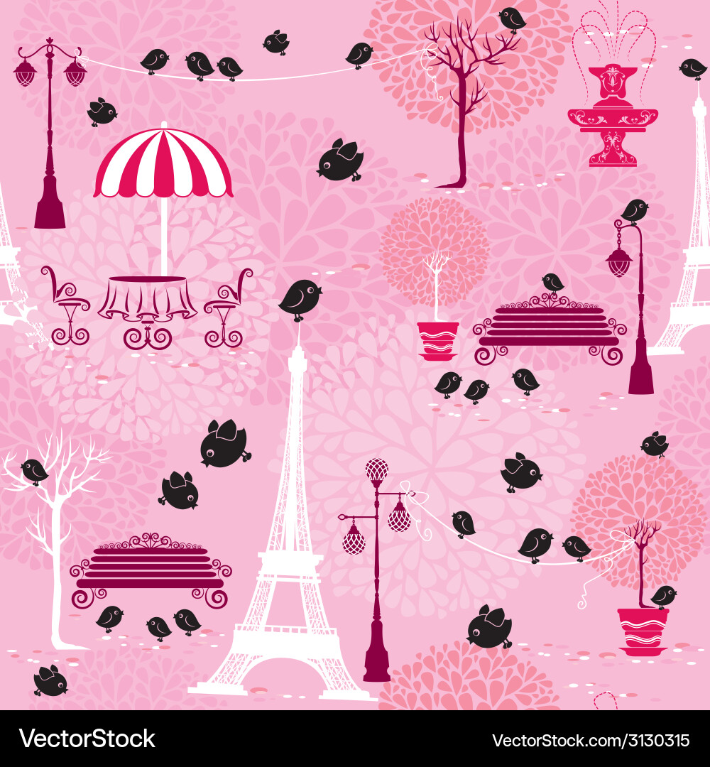 Seamless pattern with black birds silhouettes spar