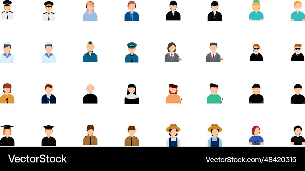 Set of abstract characters with different Vector Image