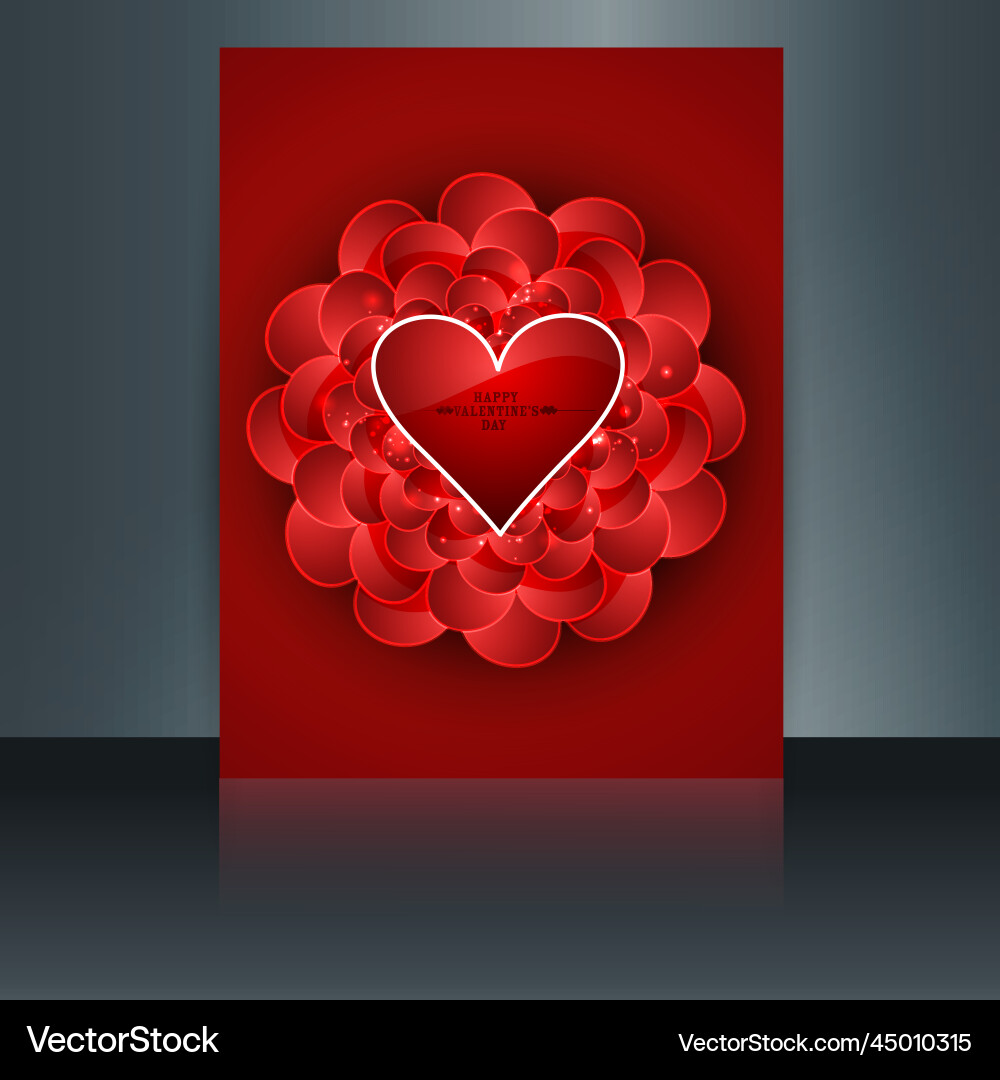 Shiny red love card design Royalty Free Vector Image