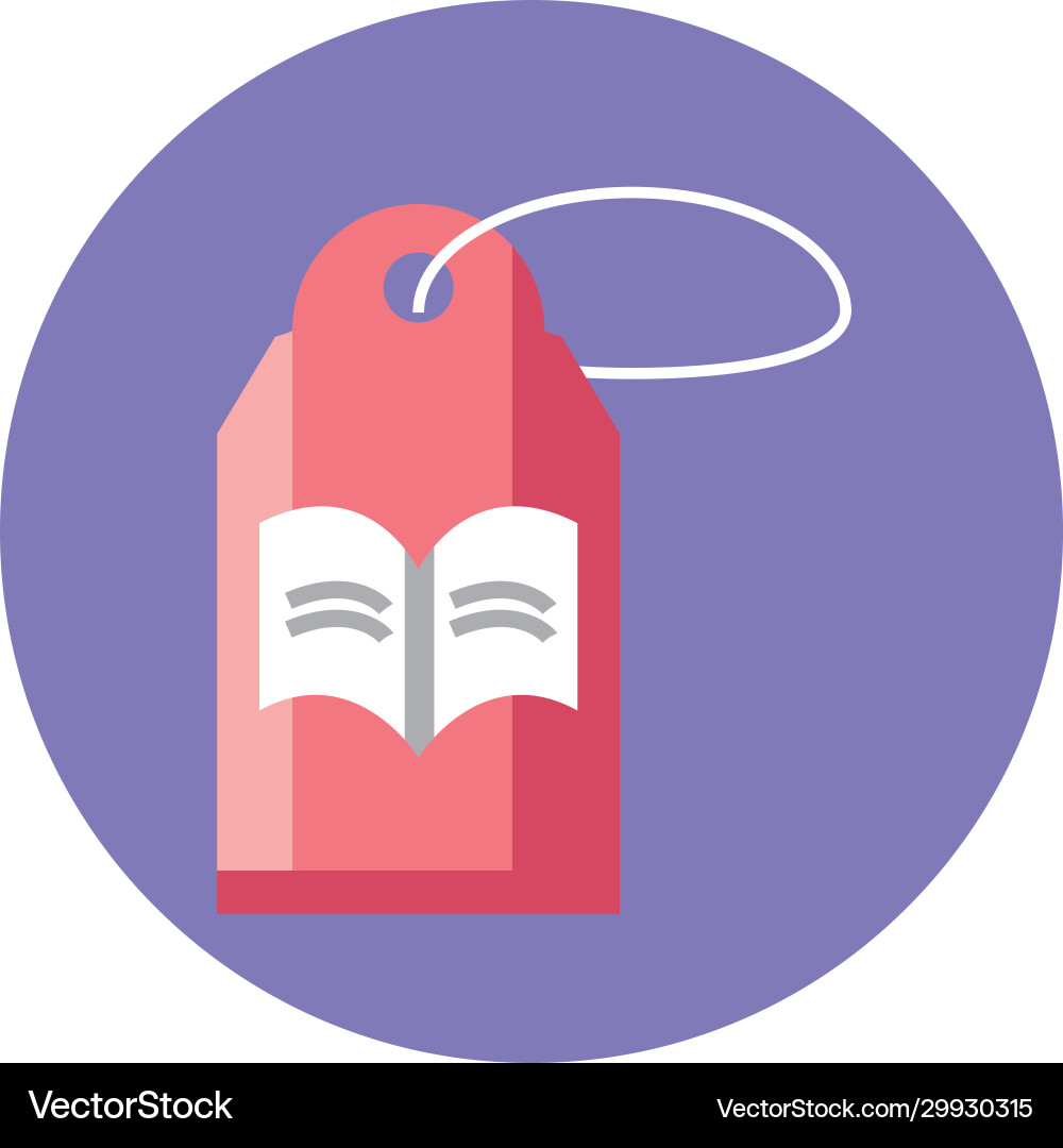 Tag with book icon block style Royalty Free Vector Image