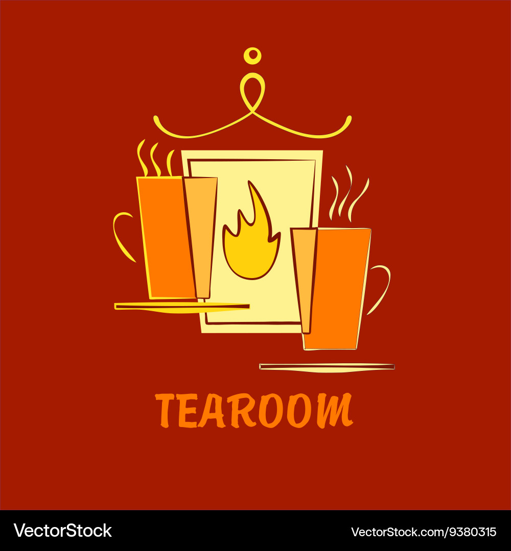 Template logo for tea room suburban cafe Vector Image