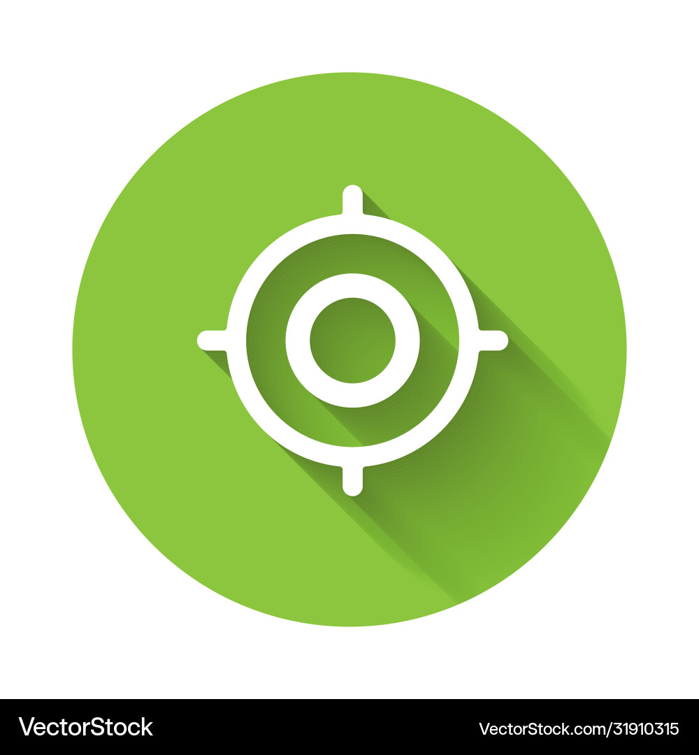 White target sport icon isolated with long shadow Vector Image