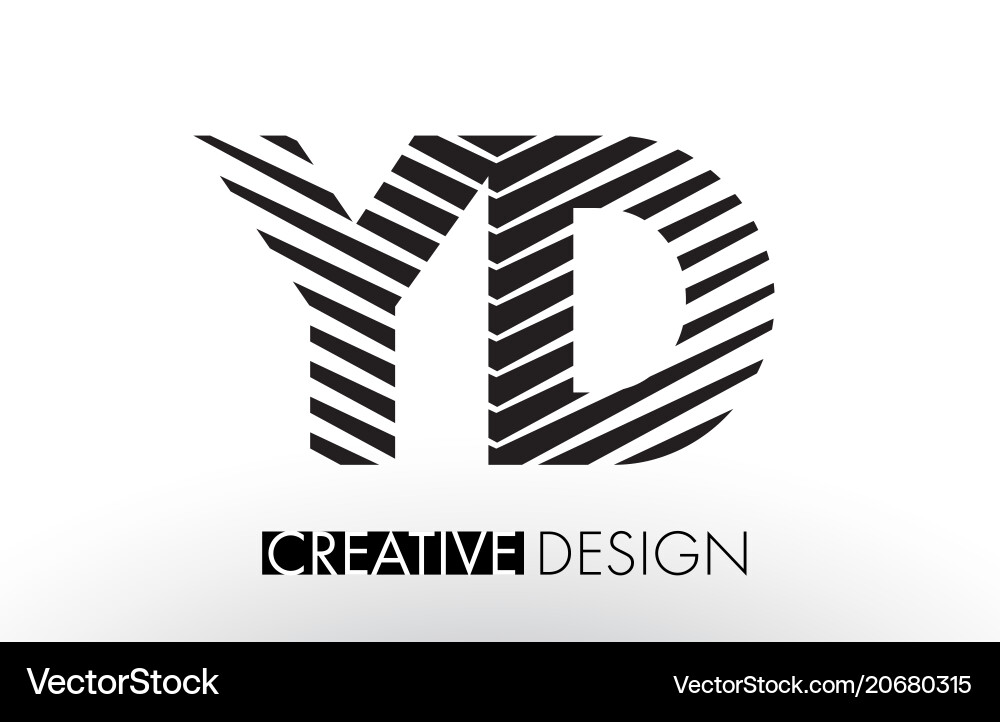 Yd y d lines letter design with creative elegant Vector Image
