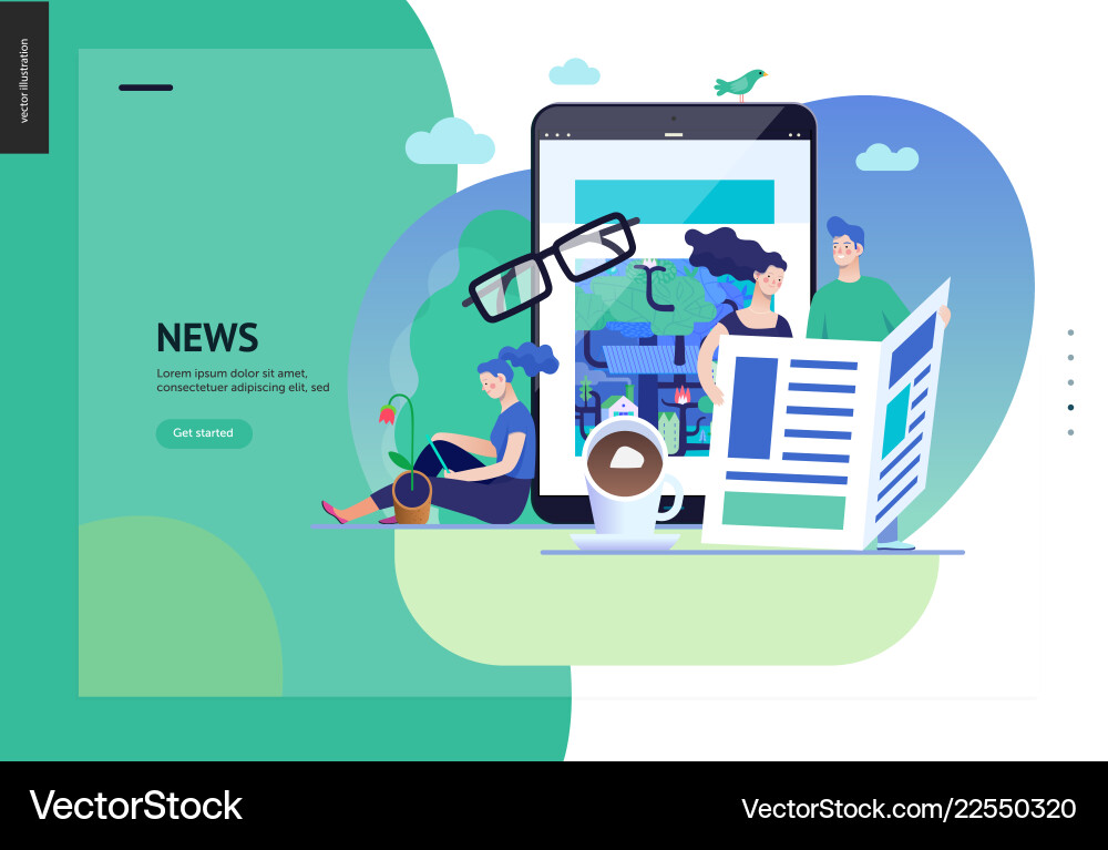Business series - news or articles web template Vector Image