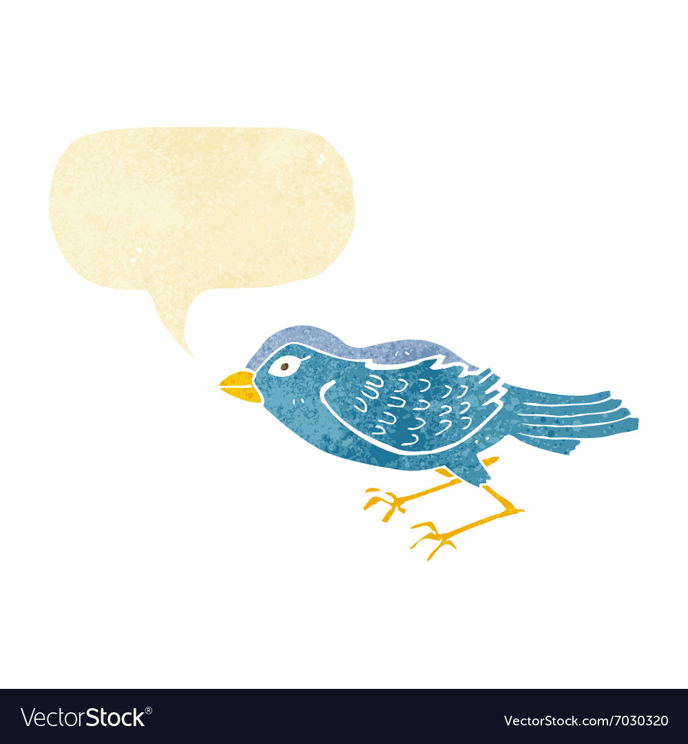 Cartoon garden bird with speech bubble Royalty Free Vector