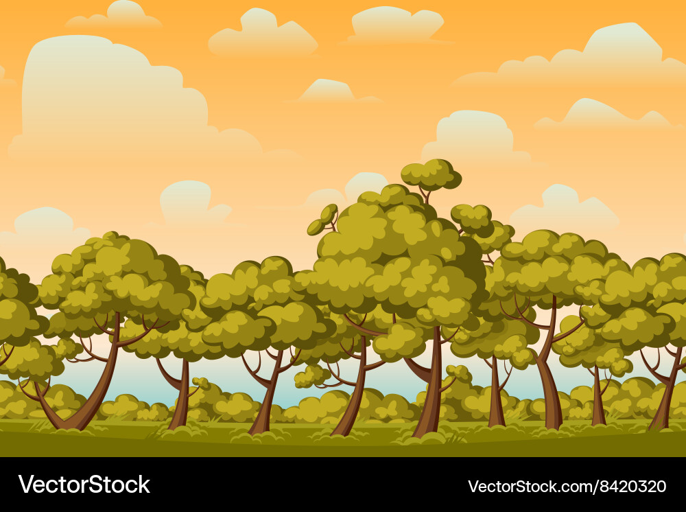 Cartoon nature seamless horizontal landscape Vector Image
