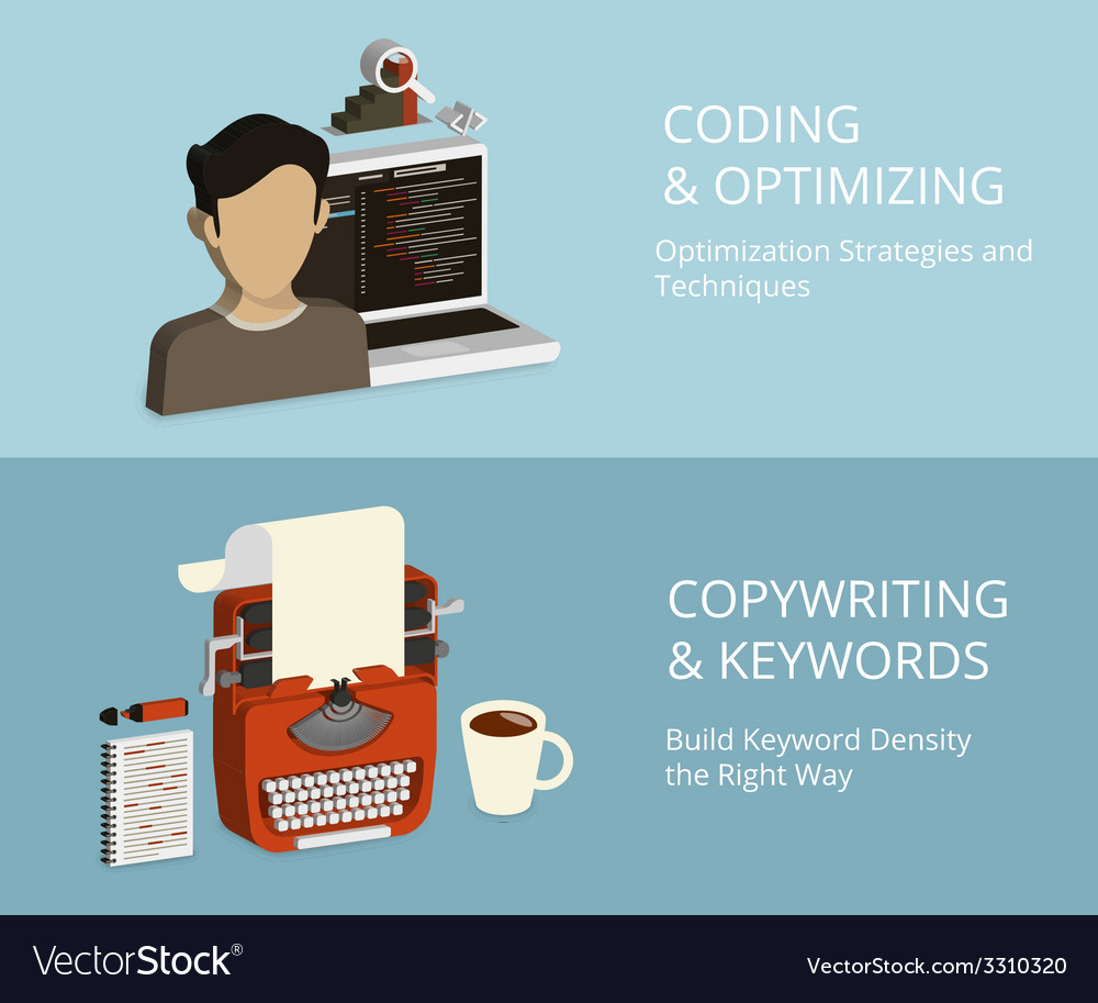 Coding and copywriting Royalty Free Vector Image