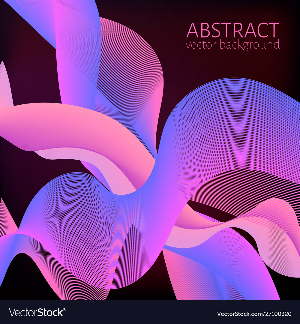 Colorful bright wavy lines on a dark background Vector Image Colorful bright wavy lines on a dark background Vector Image