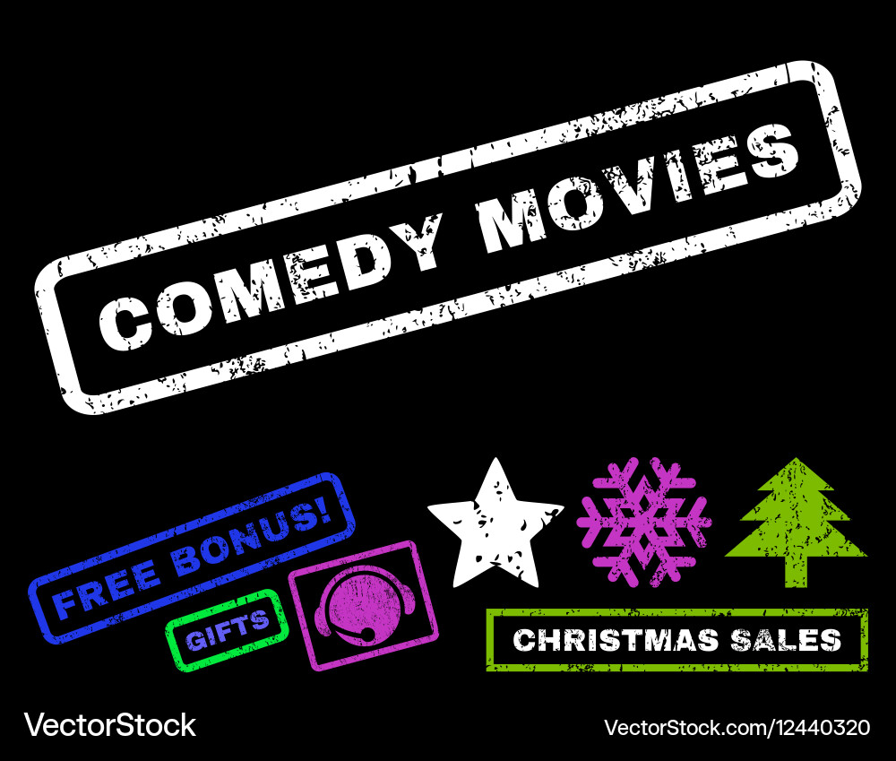 Comedy Movies Rubber Stamp Royalty Free Vector Image