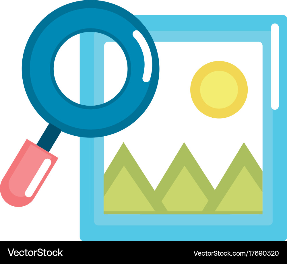 Frame picture with magnifying glass icon Vector Image