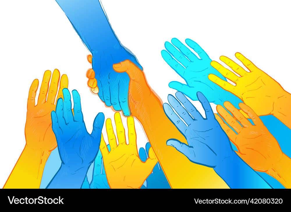 Hand concept gesture sign of help Royalty Free Vector Image