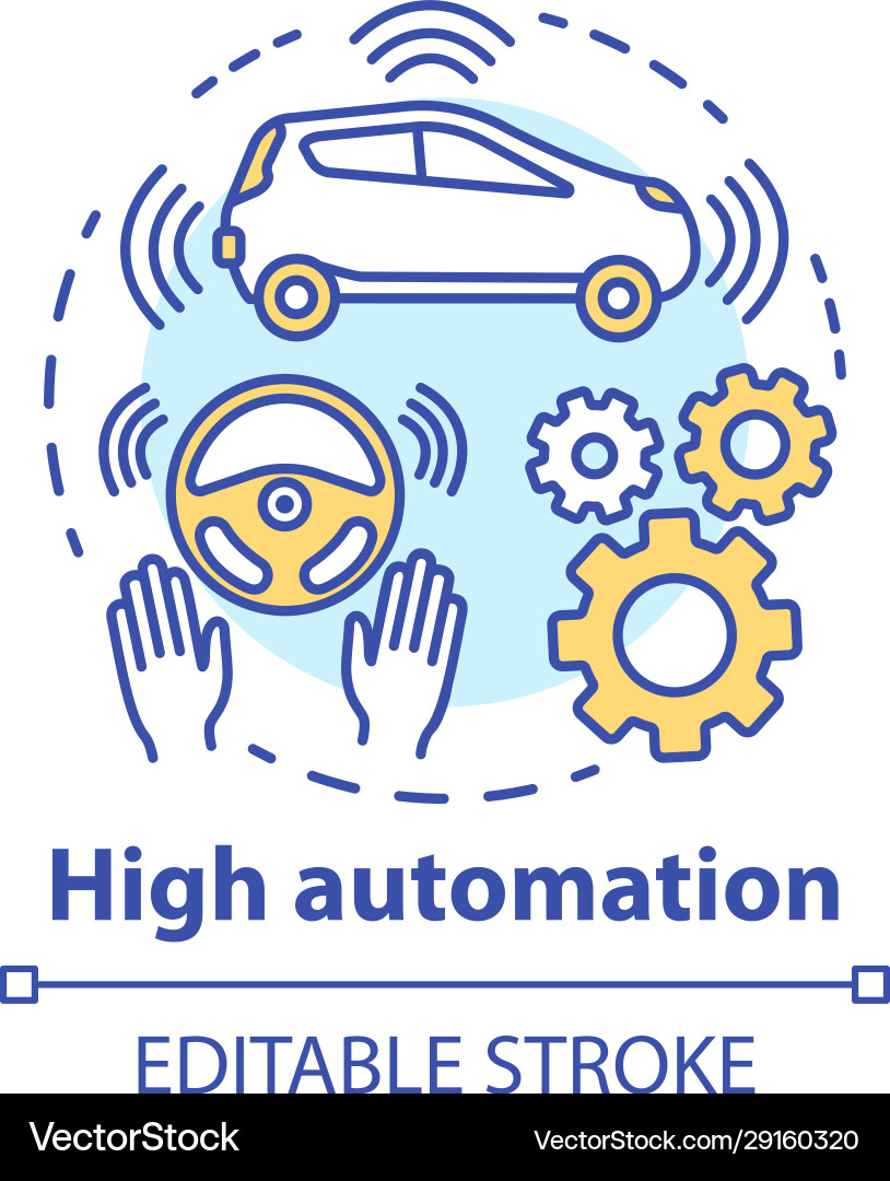 High automation concept icon car with autonomous Vector Image