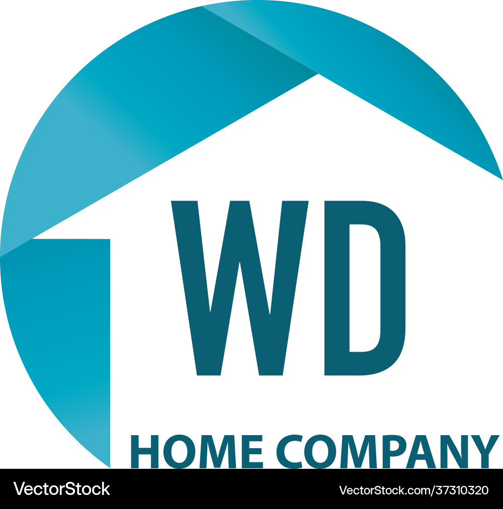 Initial letter wd home or property logo design Vector Image