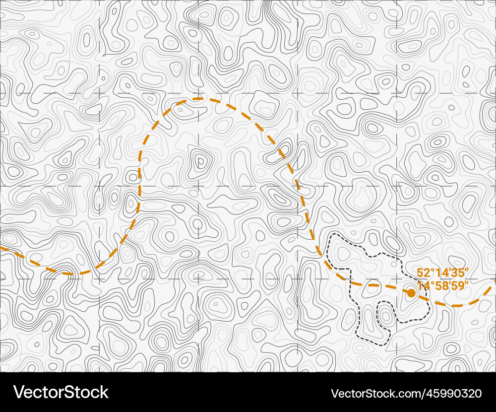 Old topographic map vintage geology line Vector Image