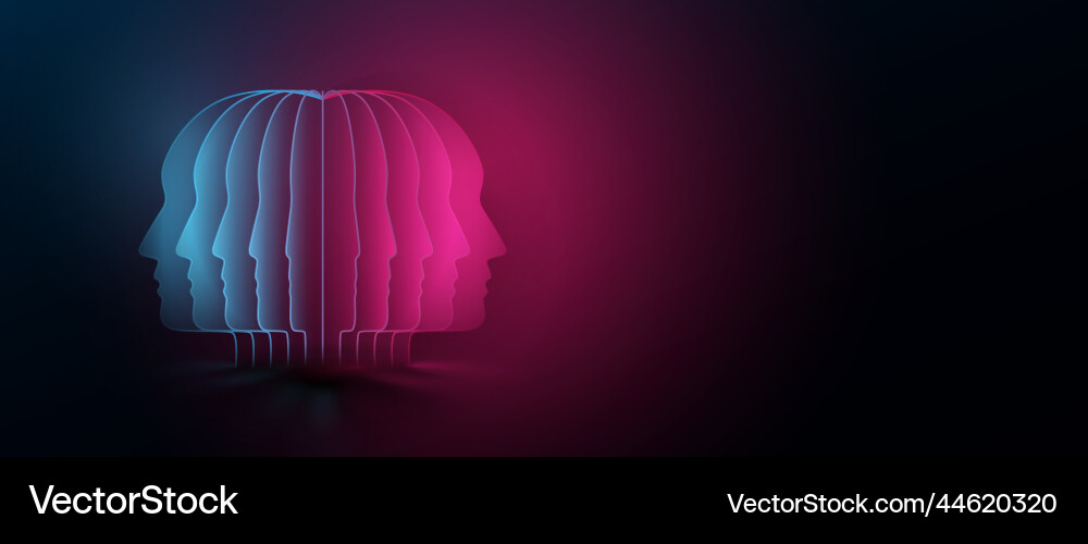 Papercut layered human head colorful Royalty Free Vector