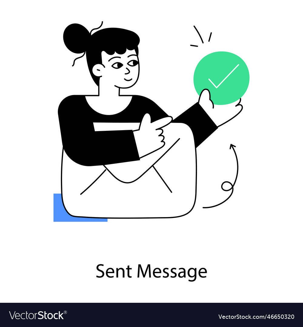 Sent message Royalty Free Vector Image - VectorStock