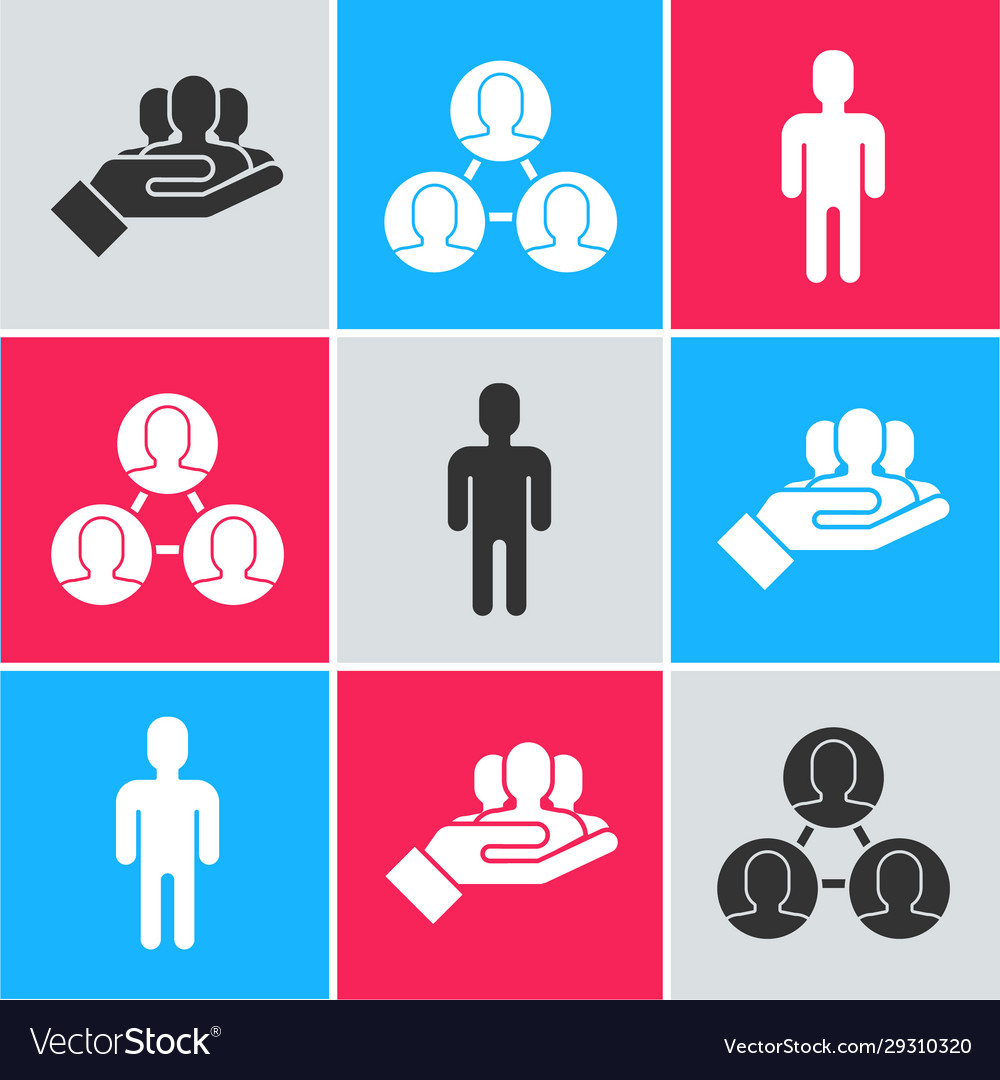Set Project Team Base Project Team Base And User Vector Image