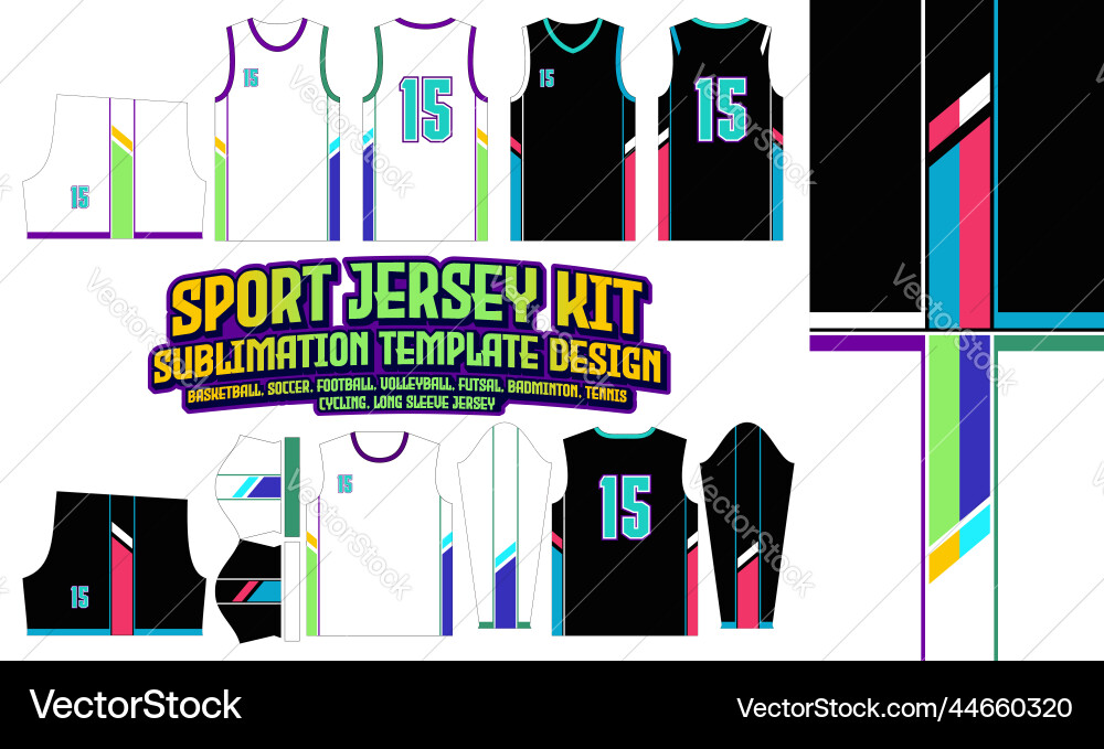 Stripes sport wear jersey design pattern template Vector Image
