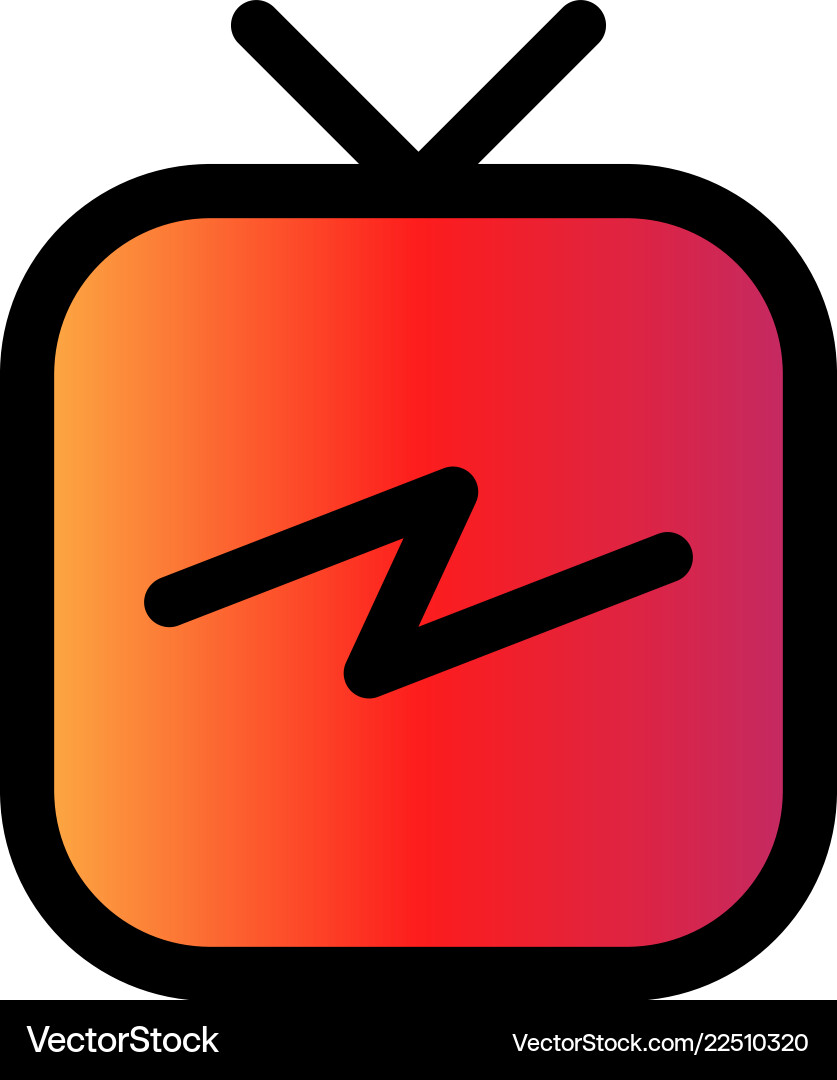 Tv icon in flat style on blank background Vector Image