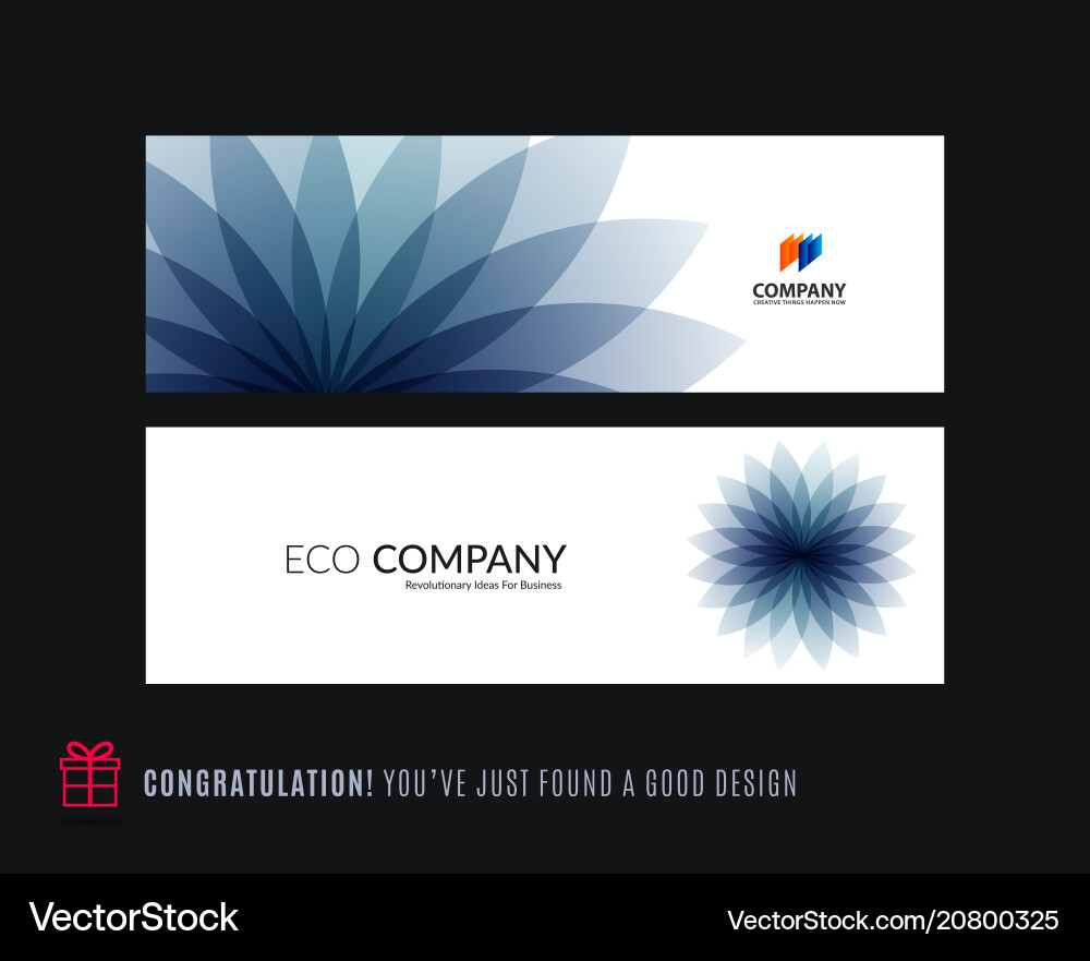 Abstract set of horizontal website banners Vector Image