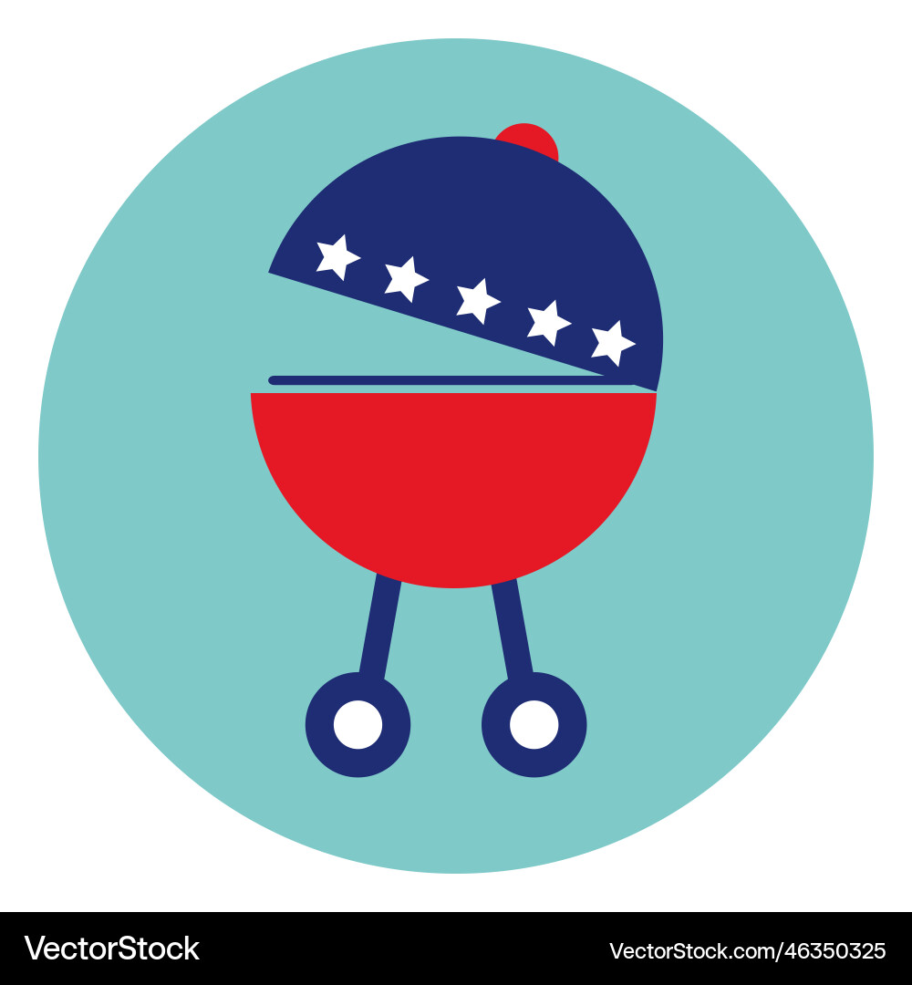 Barbecue stove round icon Royalty Free Vector Image