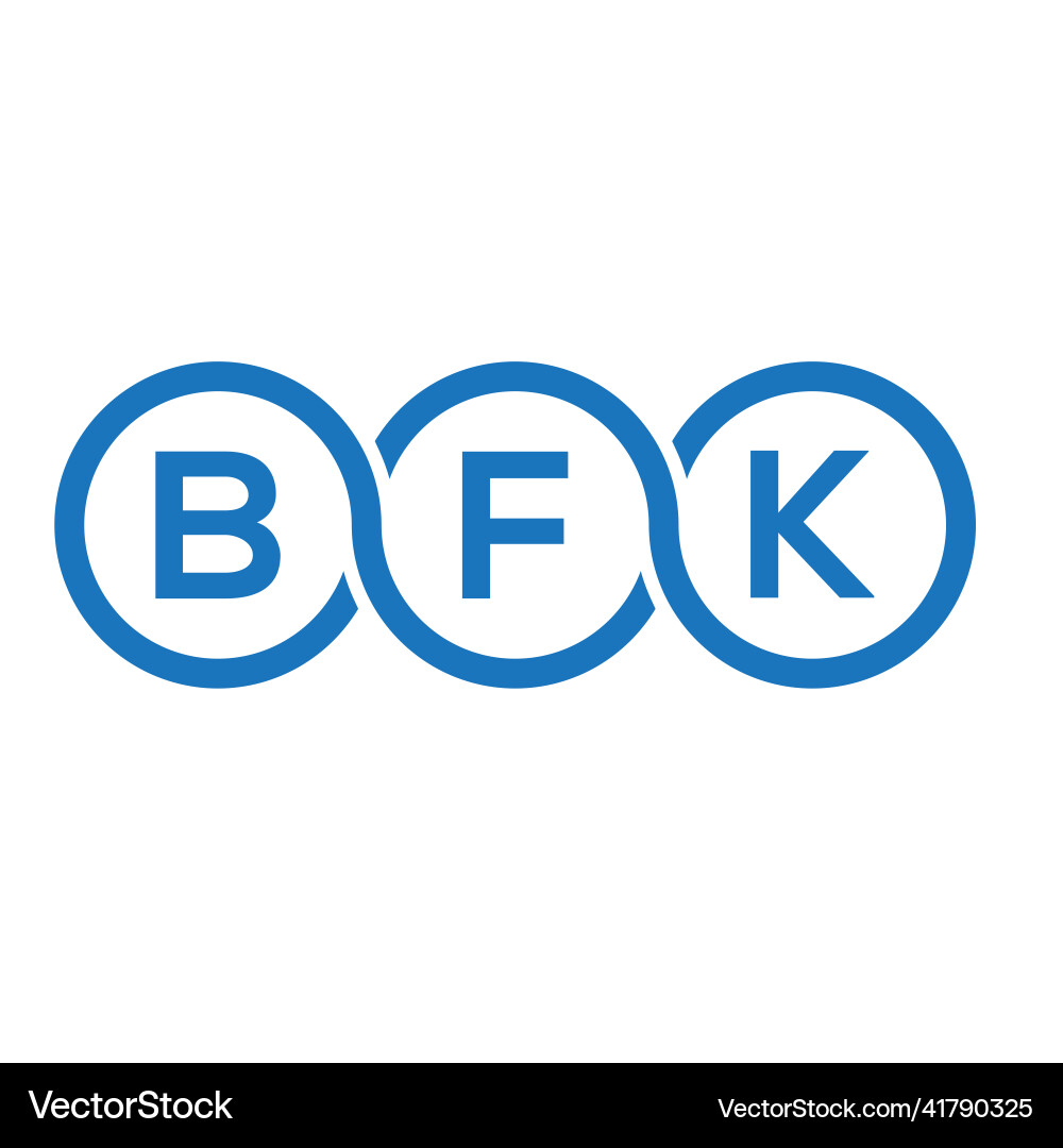 Bfk letter logo design on white background Vector Image