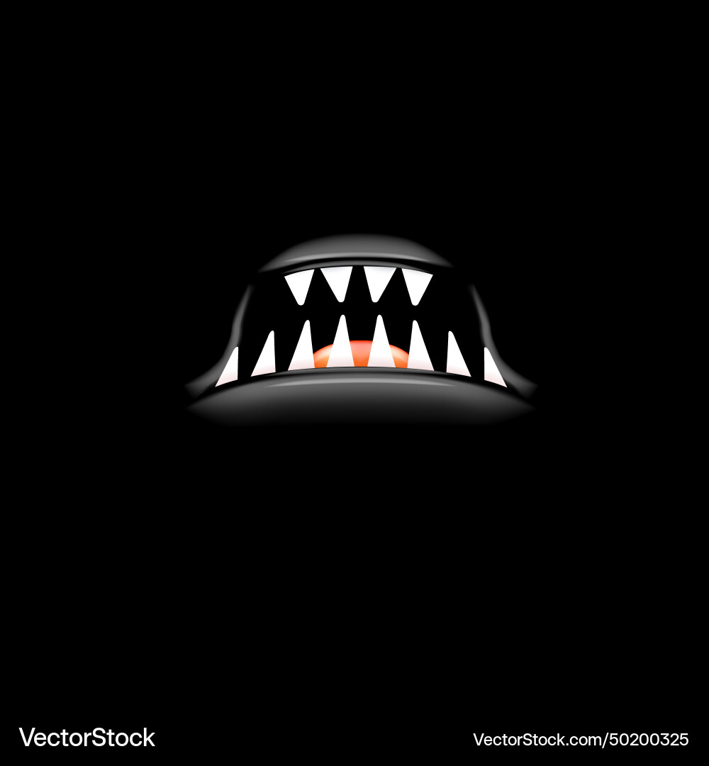 Cartoon open mouth with fangs isolated Royalty Free Vector