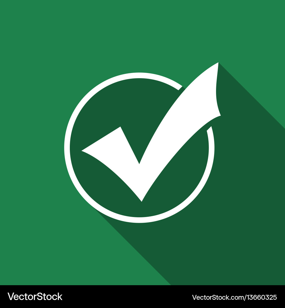 Check list button icon mark in round sign Vector Image
