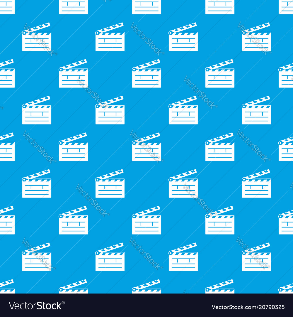 Clapper pattern seamless blue Royalty Free Vector Image