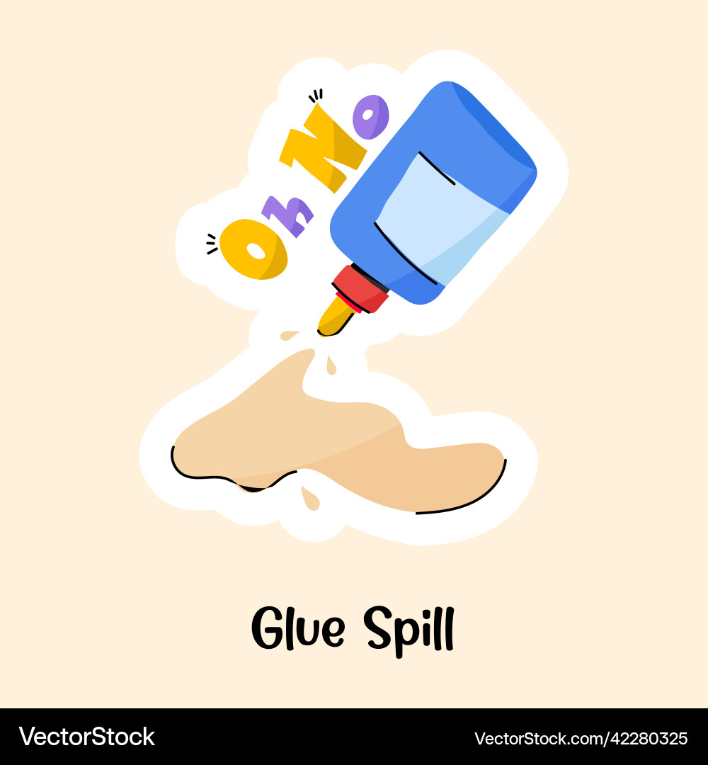 Glue spill Royalty Free Vector Image - VectorStock