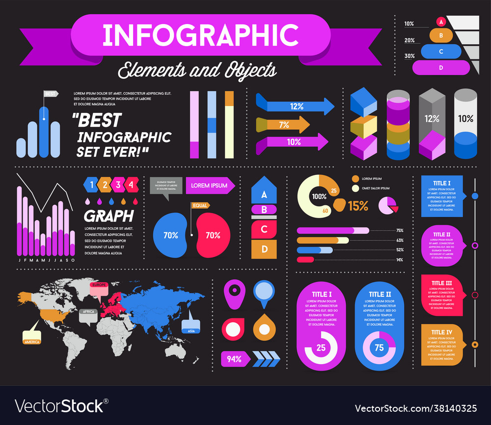 Infographics presentation with elements Royalty Free Vector