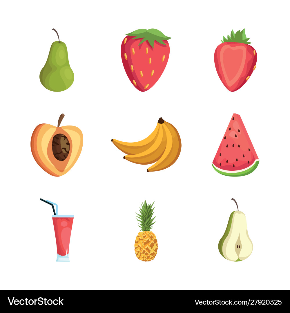 Isolated fruits icon set design Royalty Free Vector Image