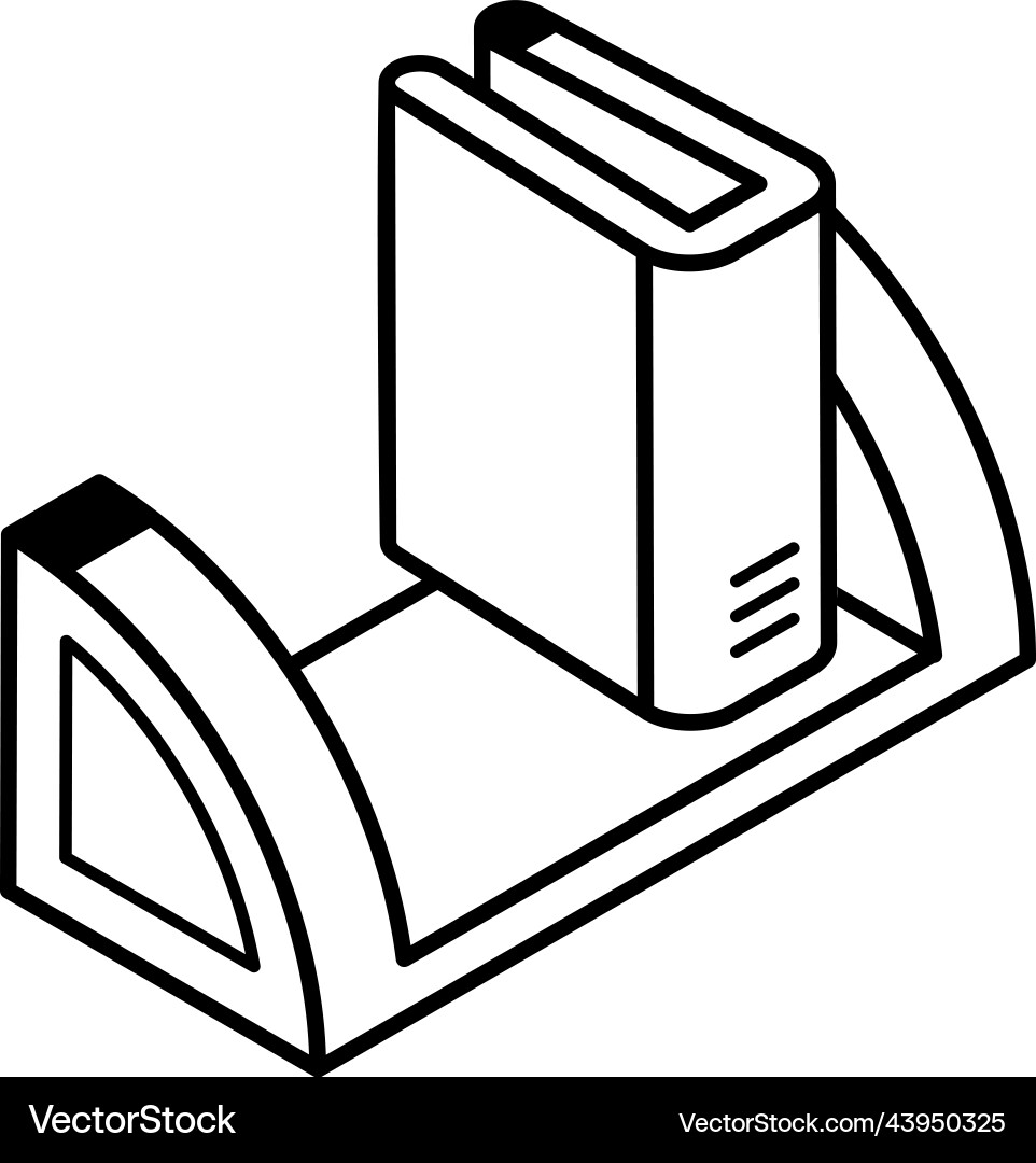 Isometric linear of books rack Royalty Free Vector Image