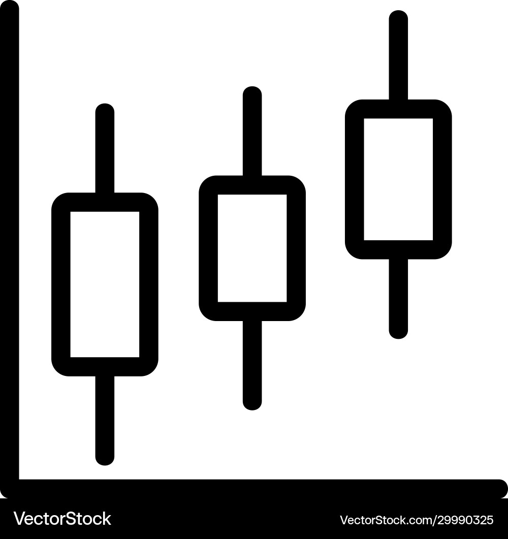 Rise chart icon isolated contour symbol Royalty Free Vector