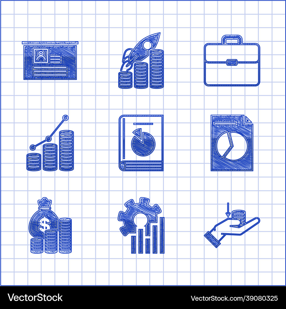 Set user manual pie chart infographic money Vector Image