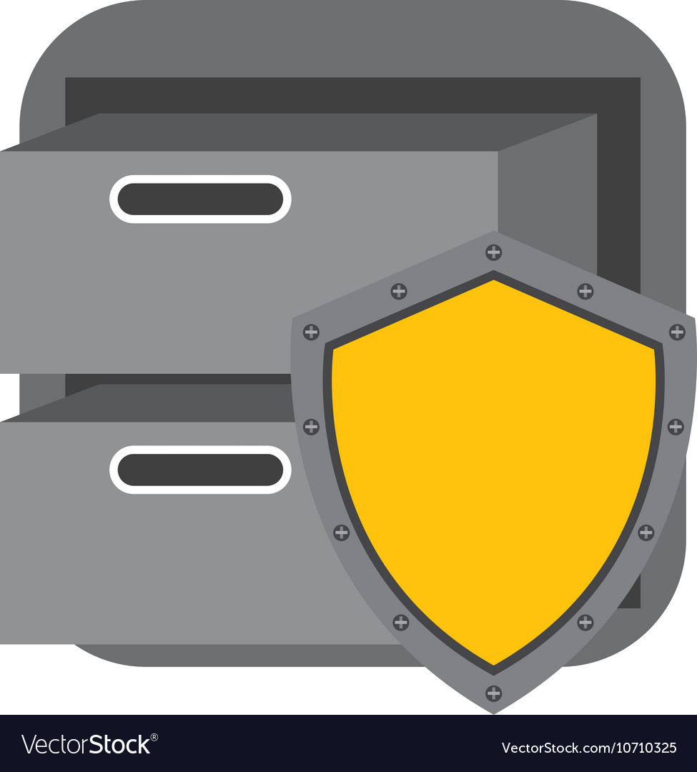 Shield security system flat icon Royalty Free Vector Image