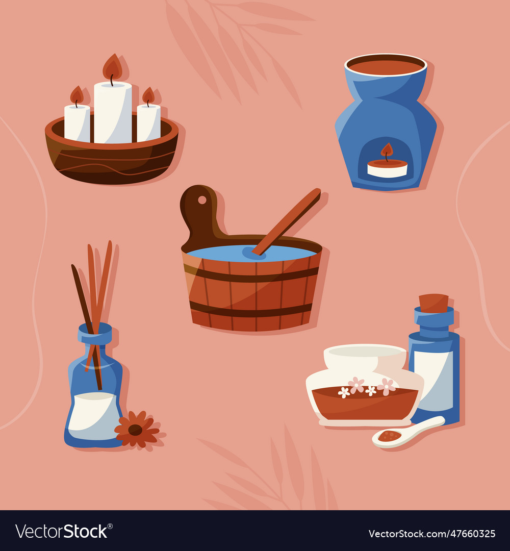 Spa elements set Royalty Free Vector Image - VectorStock