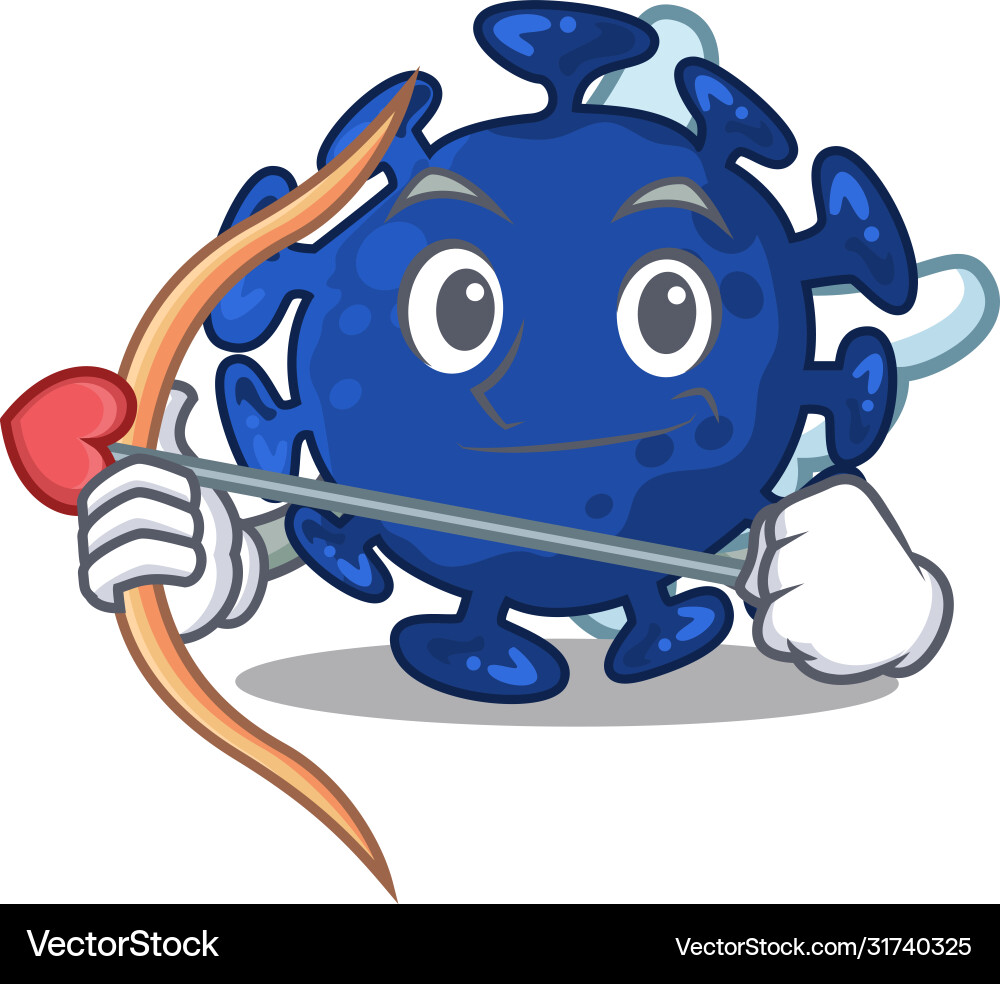 Streptococcus in cupid cartoon character Vector Image