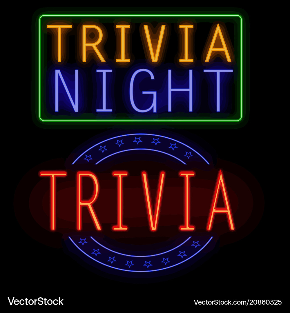 Trivia night glowing neon sign Royalty Free Vector Image