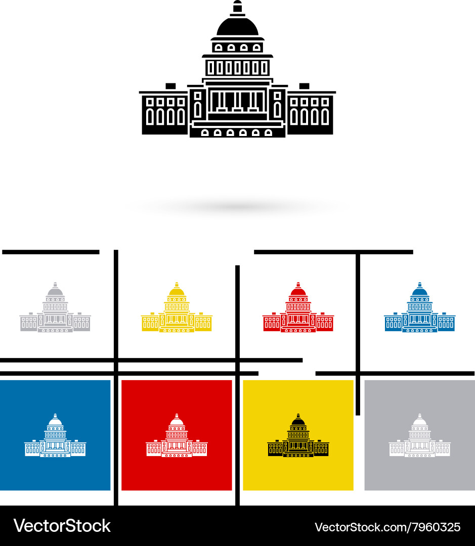 United states capitol icon Royalty Free Vector Image