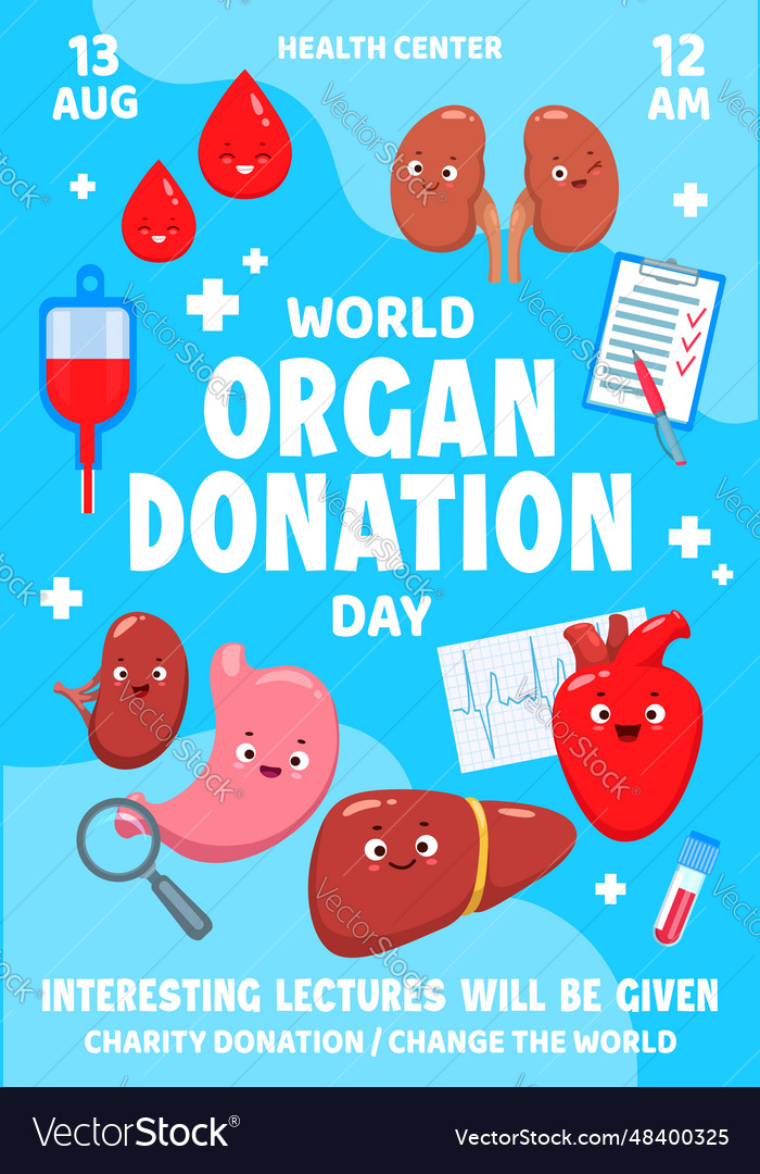 World Body Organ Donation Day Poster Or Flyer Vector Image