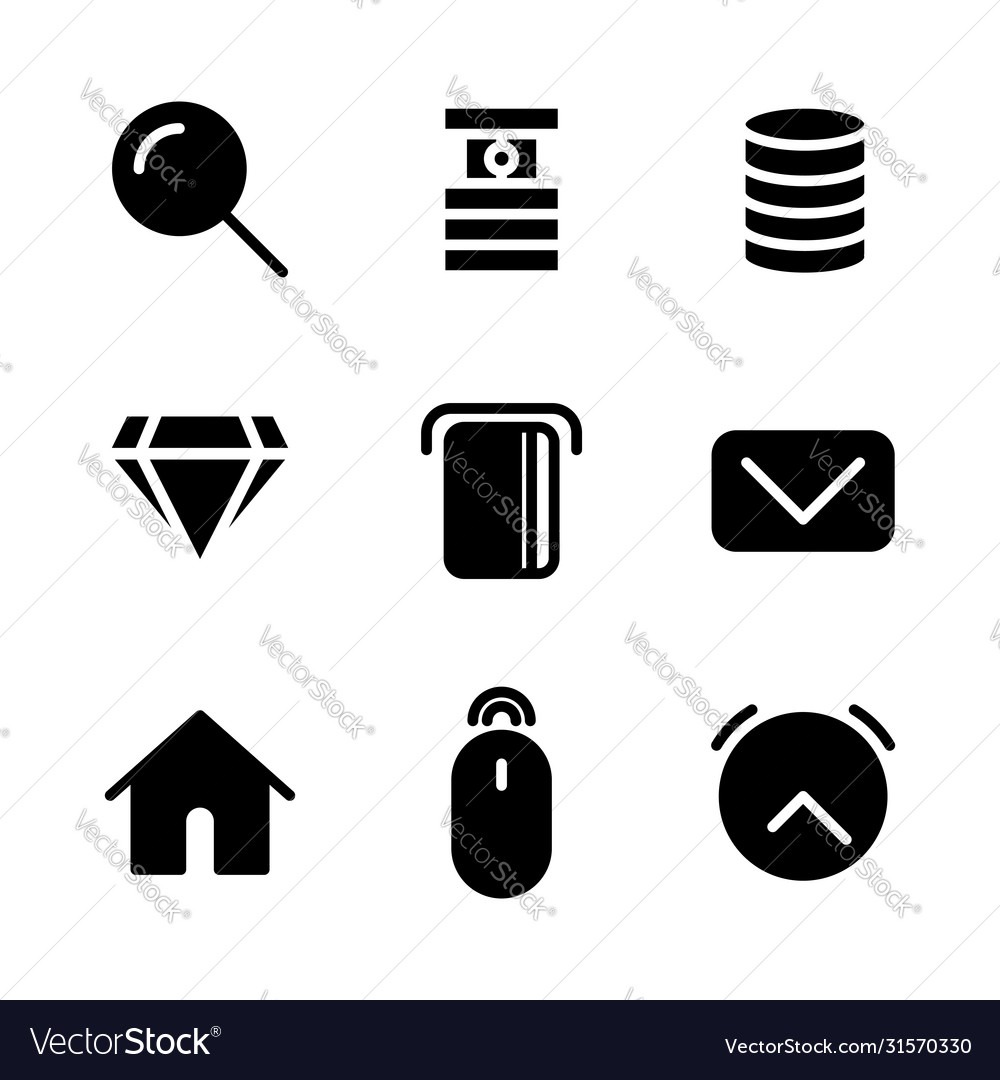 Basic user interface icon set glyph include eyes Vector Image