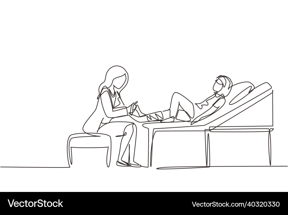 Continuous one line drawing medical doctor Vector Image