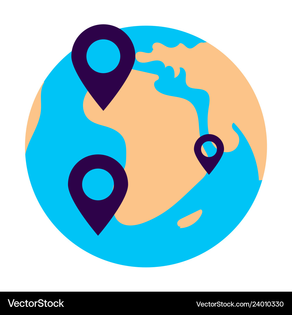 Geo location targeting with gps positioning and Vector Image
