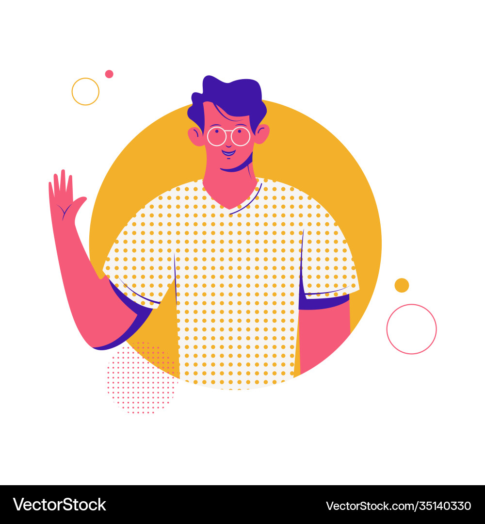 Modern man character cartoon character friendly Vector Image