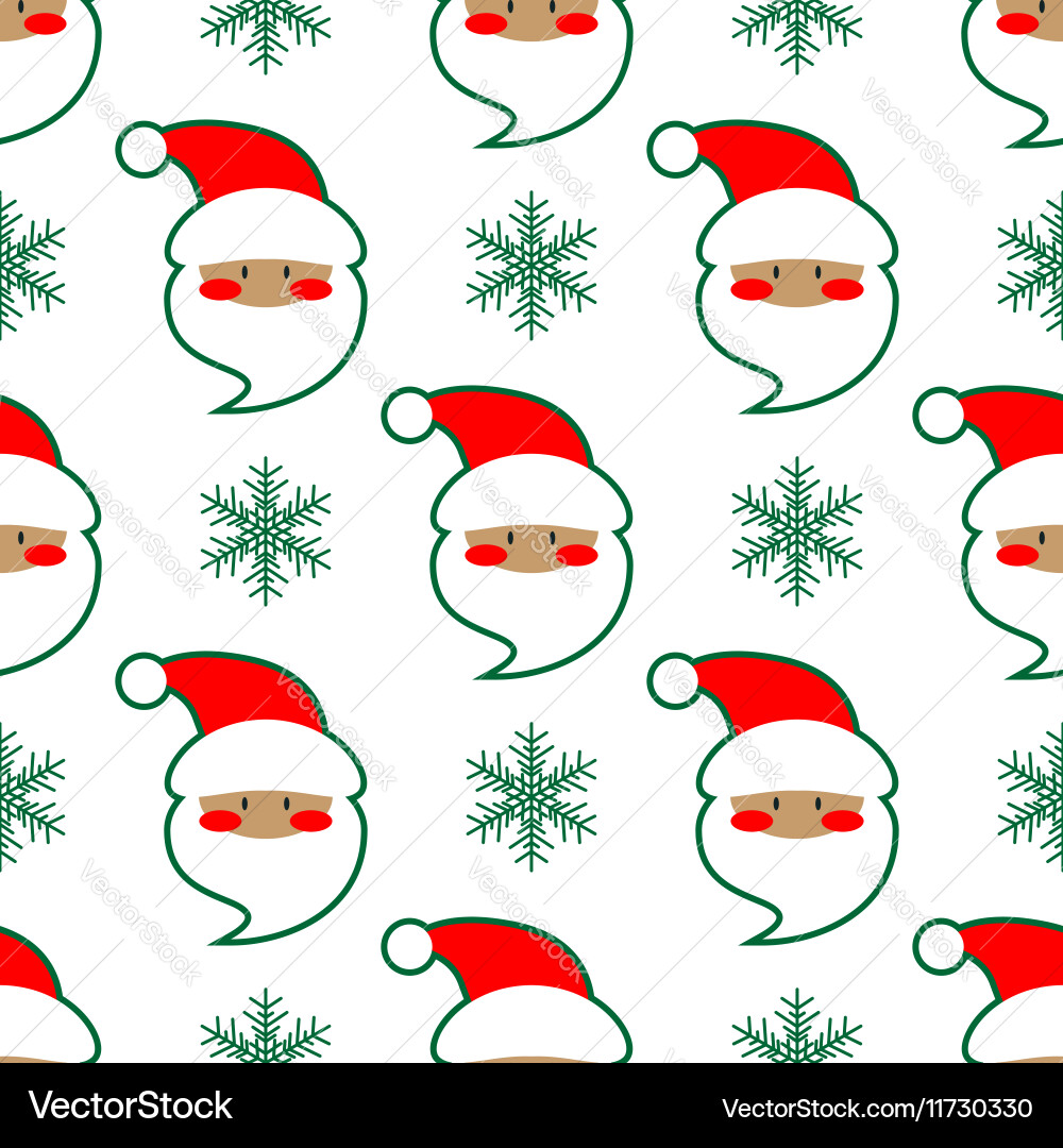 Santa claus head seamless pattern Royalty Free Vector Image