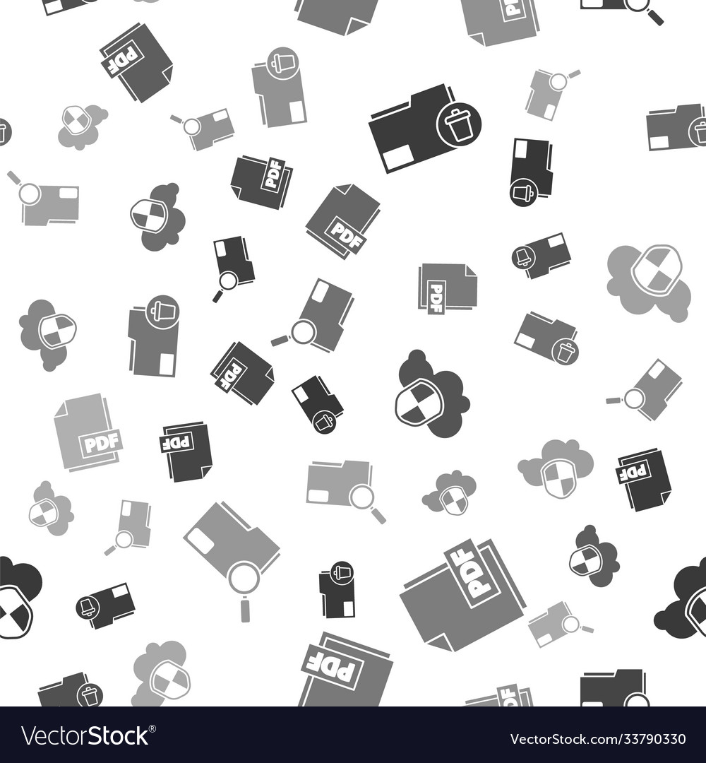 Set delete folder pdf file document cloud Vector Image