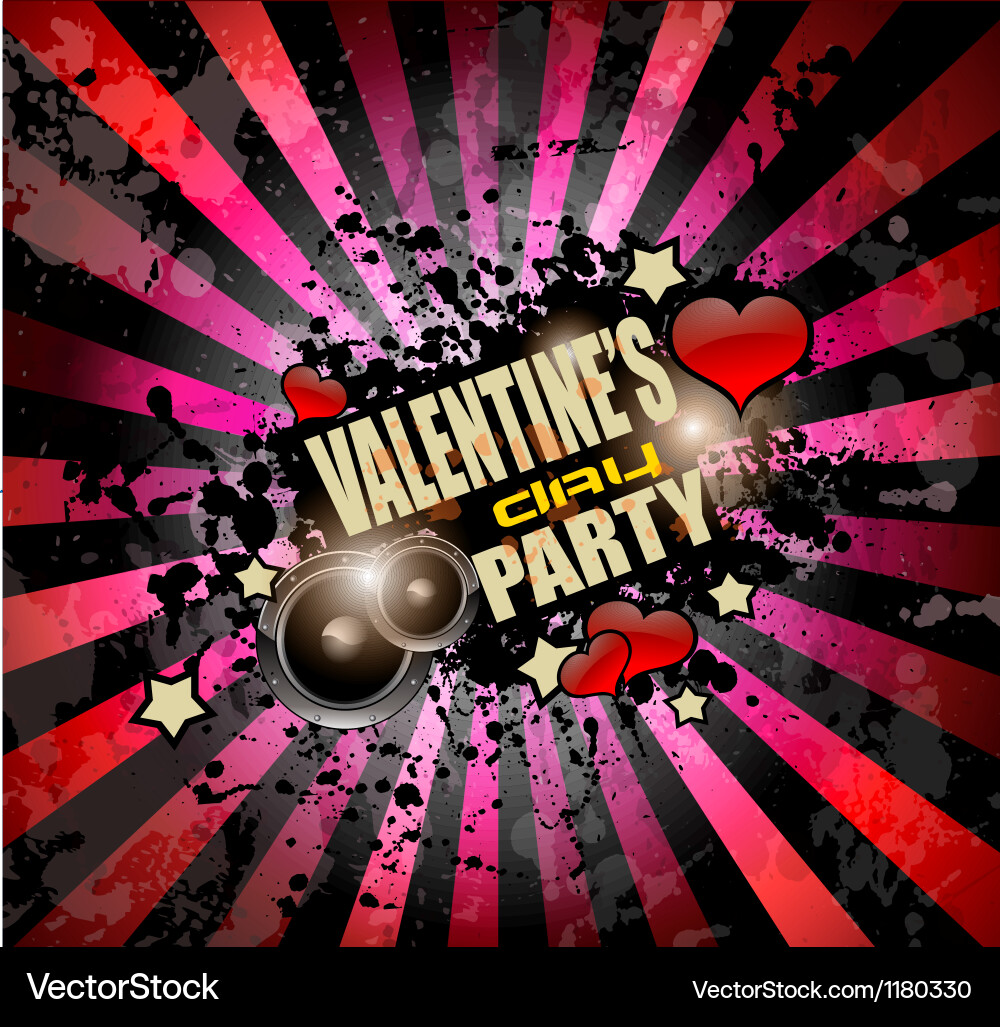 Valentines day party invitation flyer background Vector Image
