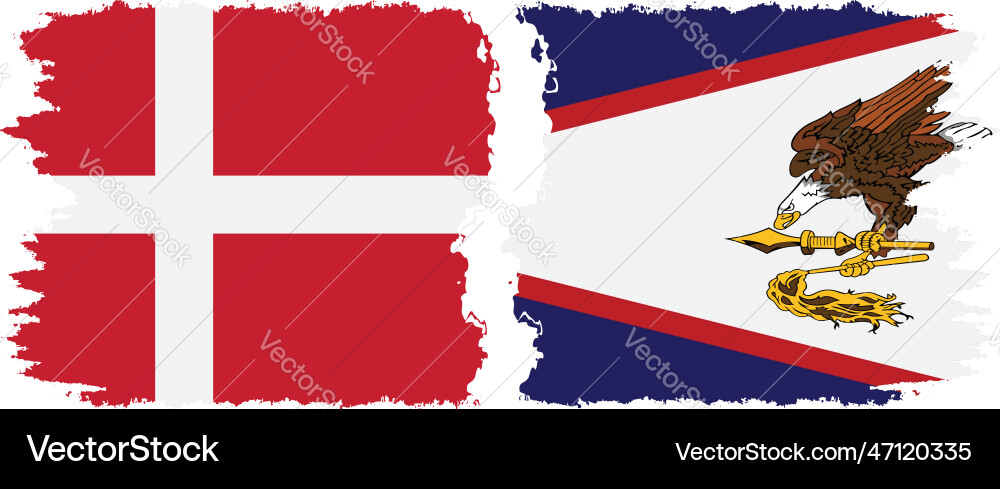 American samoa and denmark grunge flags connection