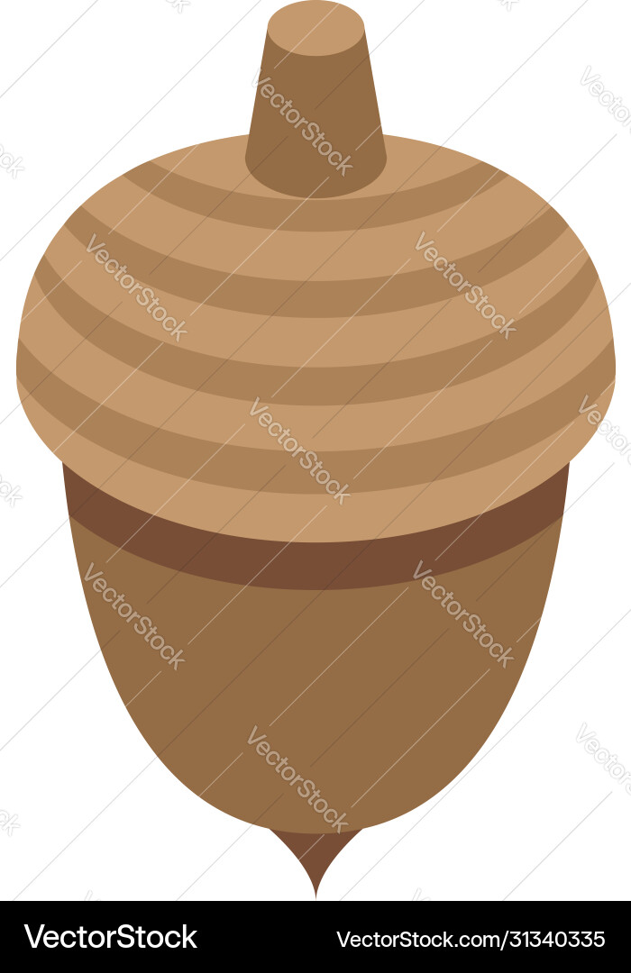 Autumn acorn icon isometric style Royalty Free Vector Image